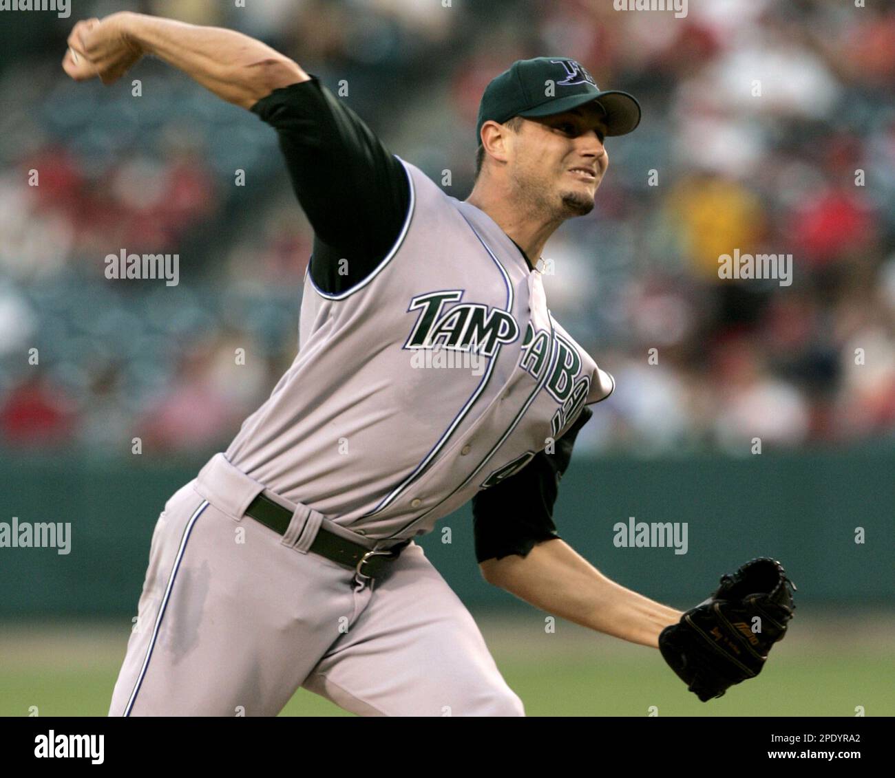 Tampa Bay Devil Rays pitcher Doug Waechter works in the first inning ...