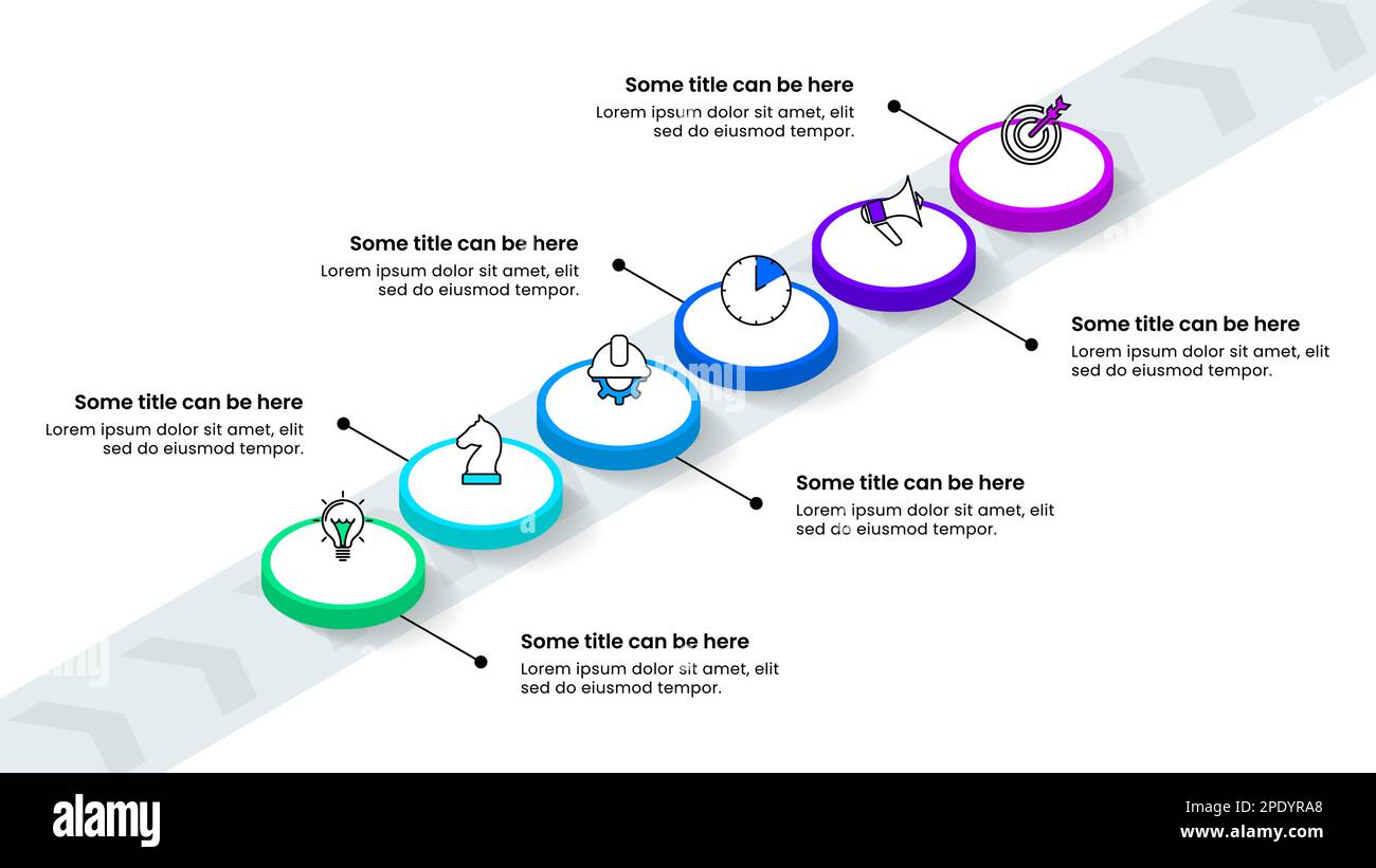 Infographic template with icons and 6 options or steps. Isometric line. Can be used for workflow ...