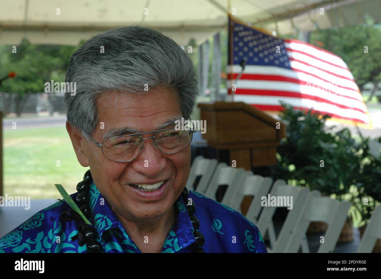 Sen. Daniel K. Akaka, D-Hawaii, smiles during a ceremony for 178 ...