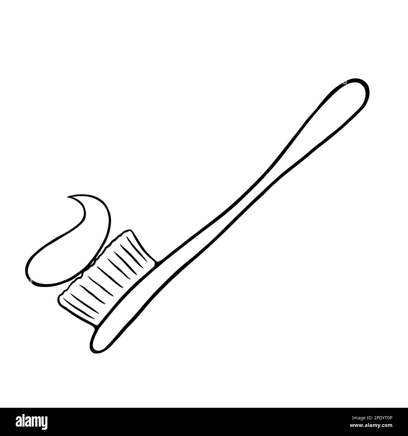 Tooth brush hand drawn icon. Dentistry item isolated on white ...