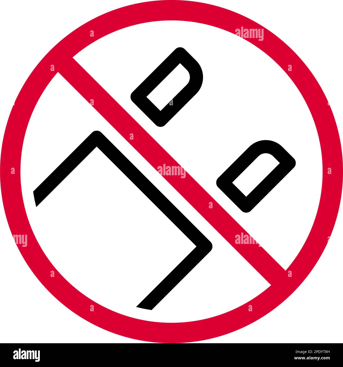 No plastic forbidden sign, modern round sticker Stock Vector Image ...