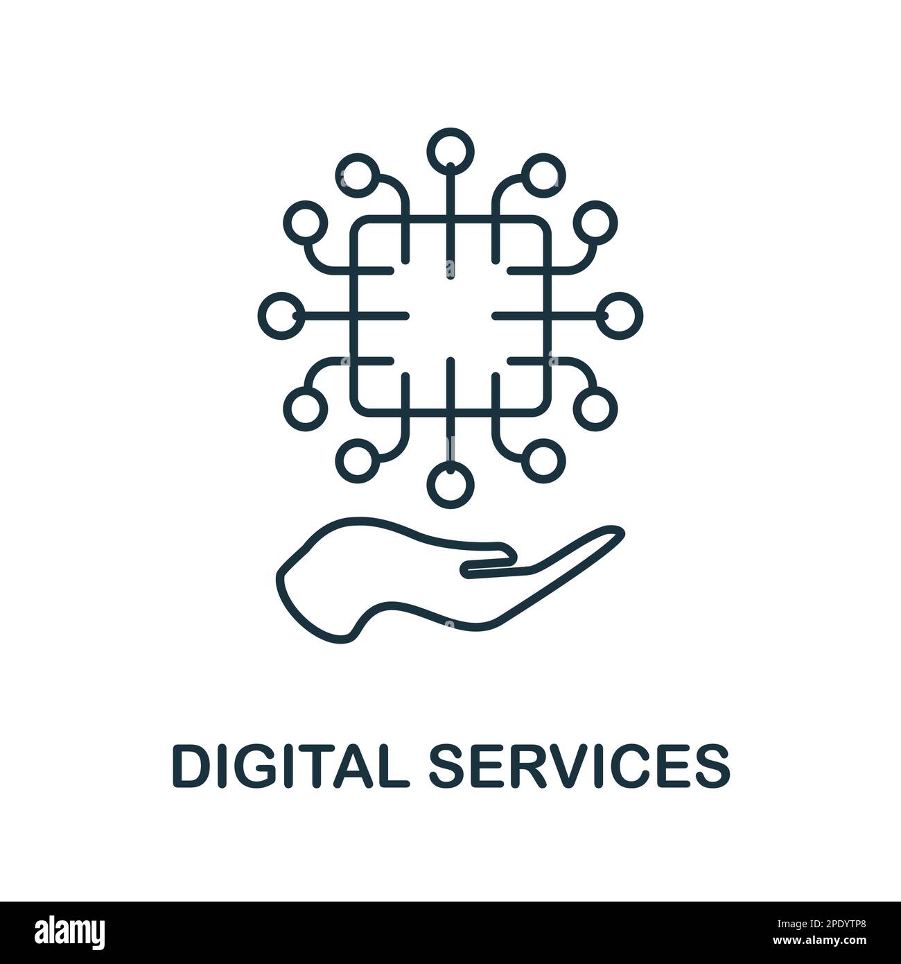 Digital Services line icon. Monochrome simple Digital Services outline ...