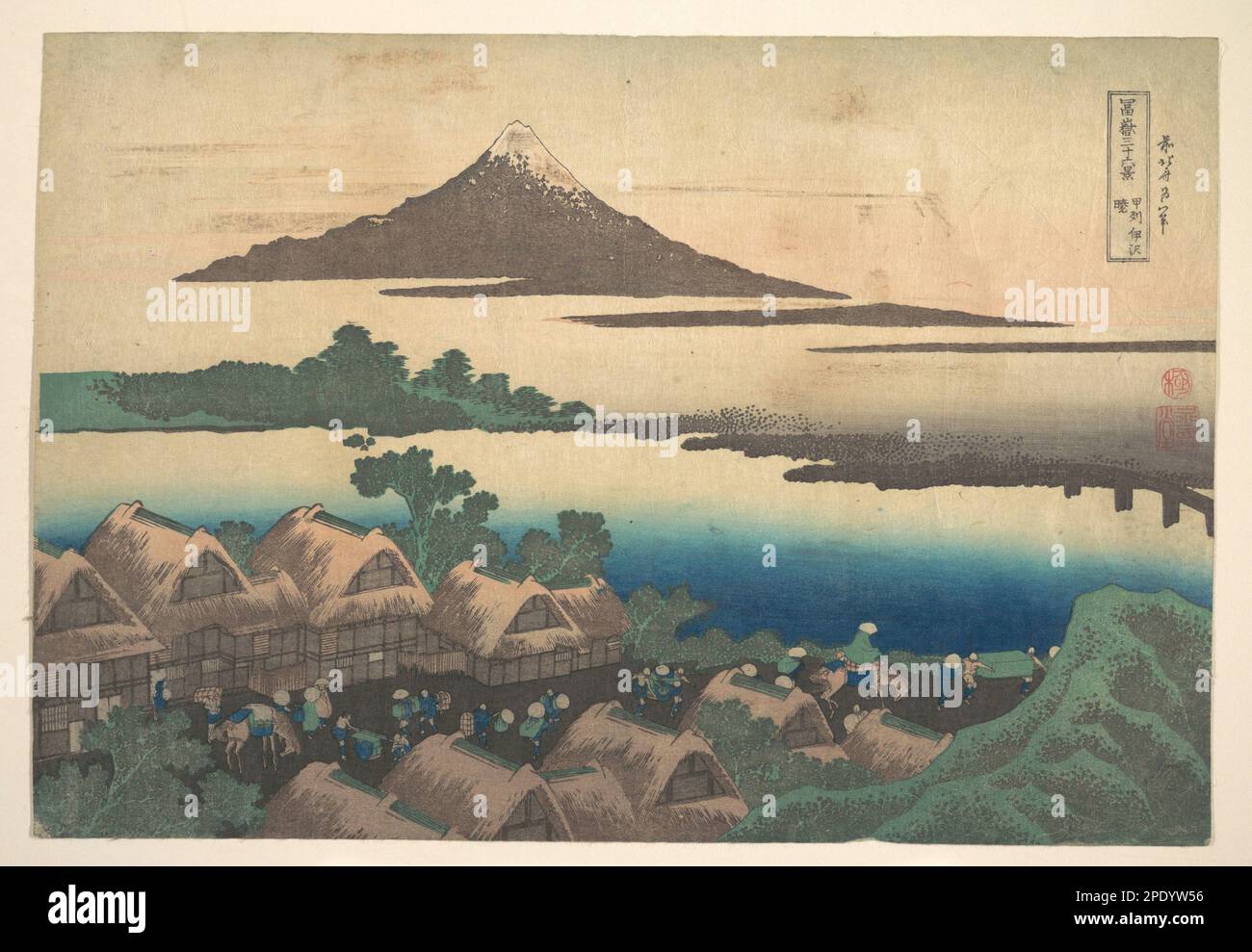 Dawn at Isawa in Kai Province (Kōshū Isawa no akatsuki), from the ...