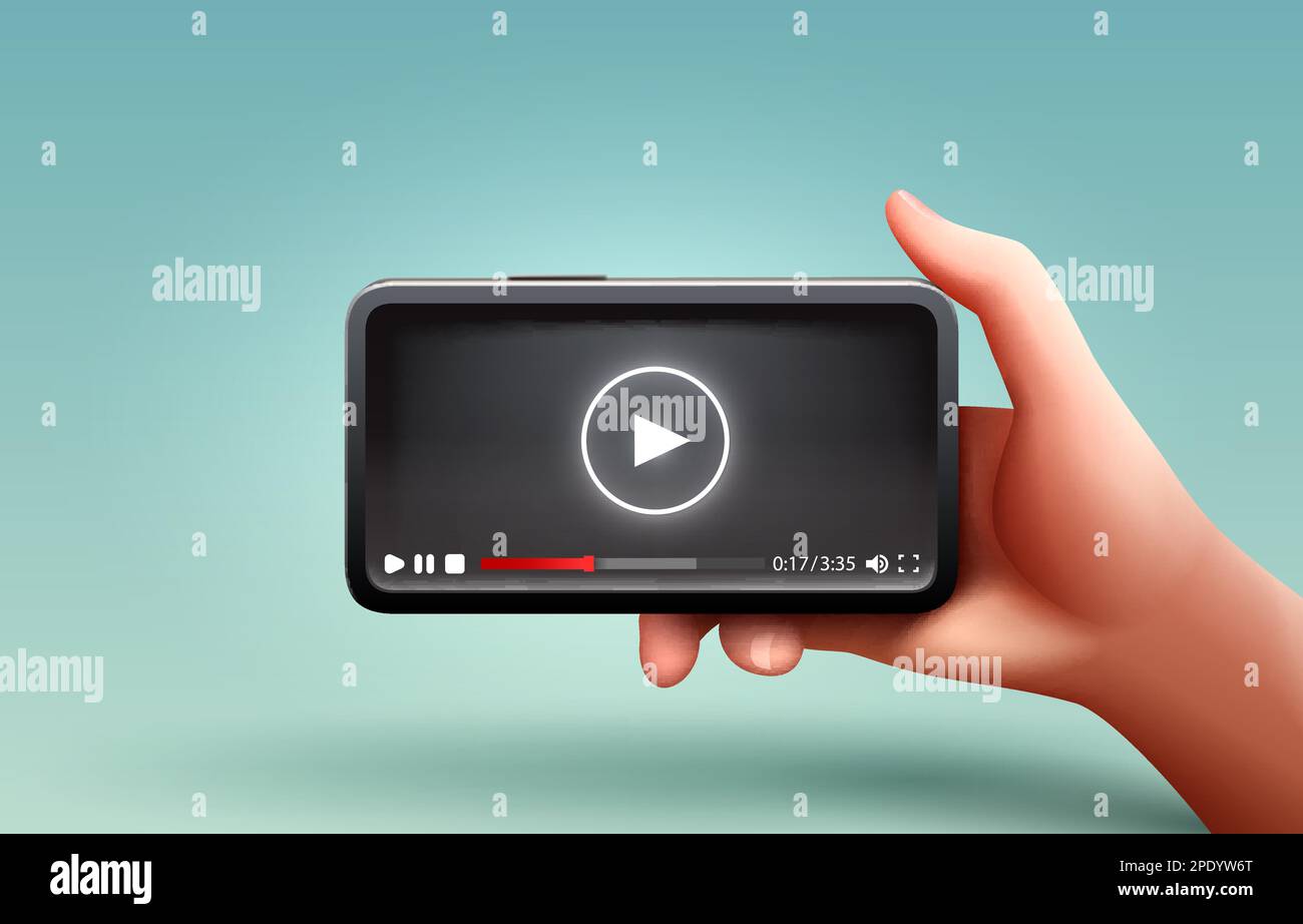 Player smartphone screen, video mobile screen, technology mobile ...