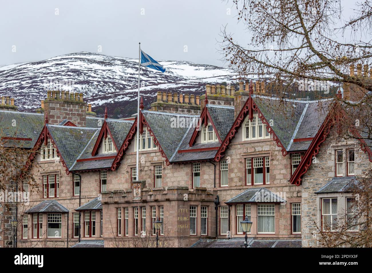 Fife Arms Hotel Braemar Scotland the front of the hotel Stock Photo - Alamy
