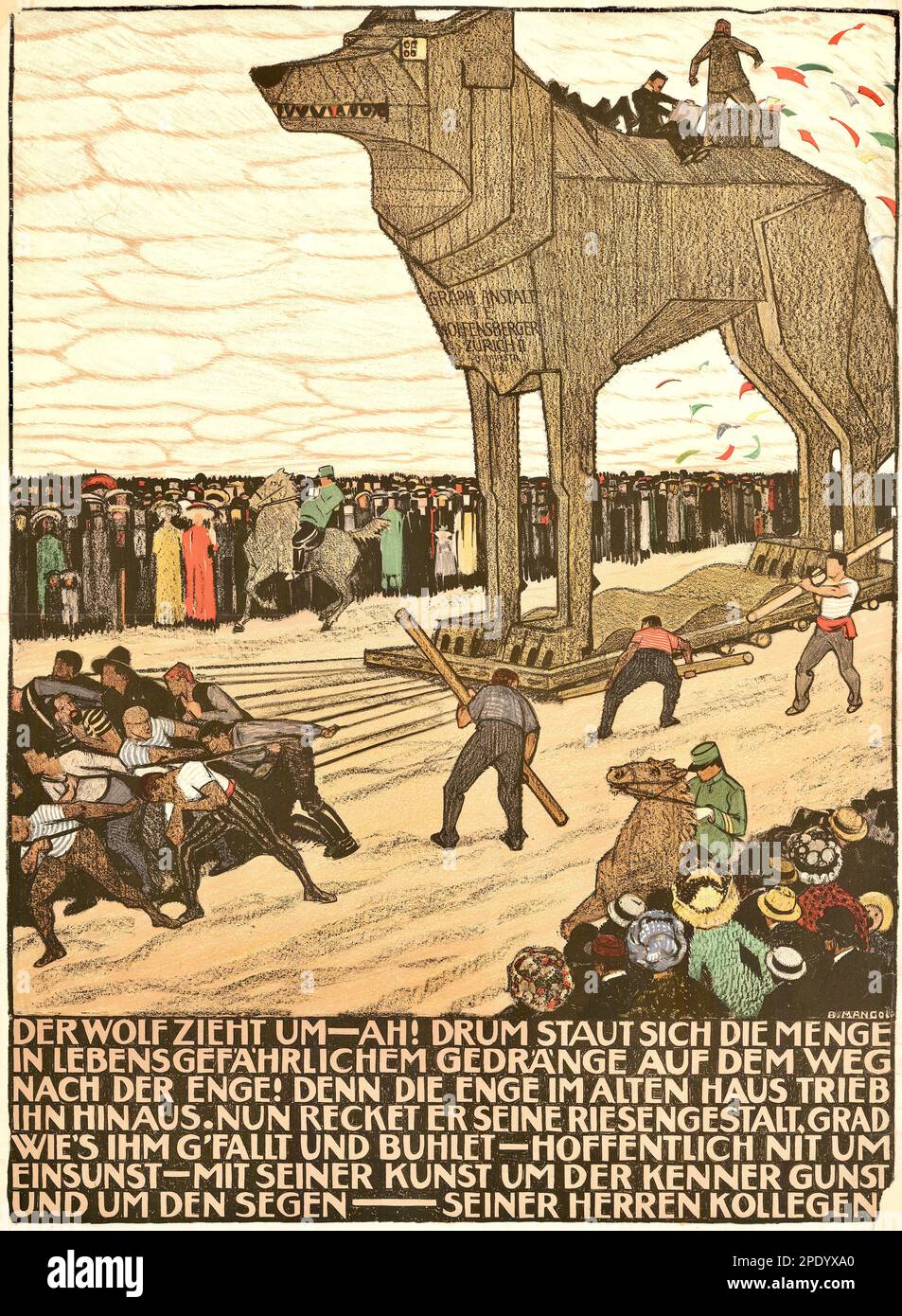 Burkhard Mangold - The Wolf Moves - 1911 Stock Photo - Alamy