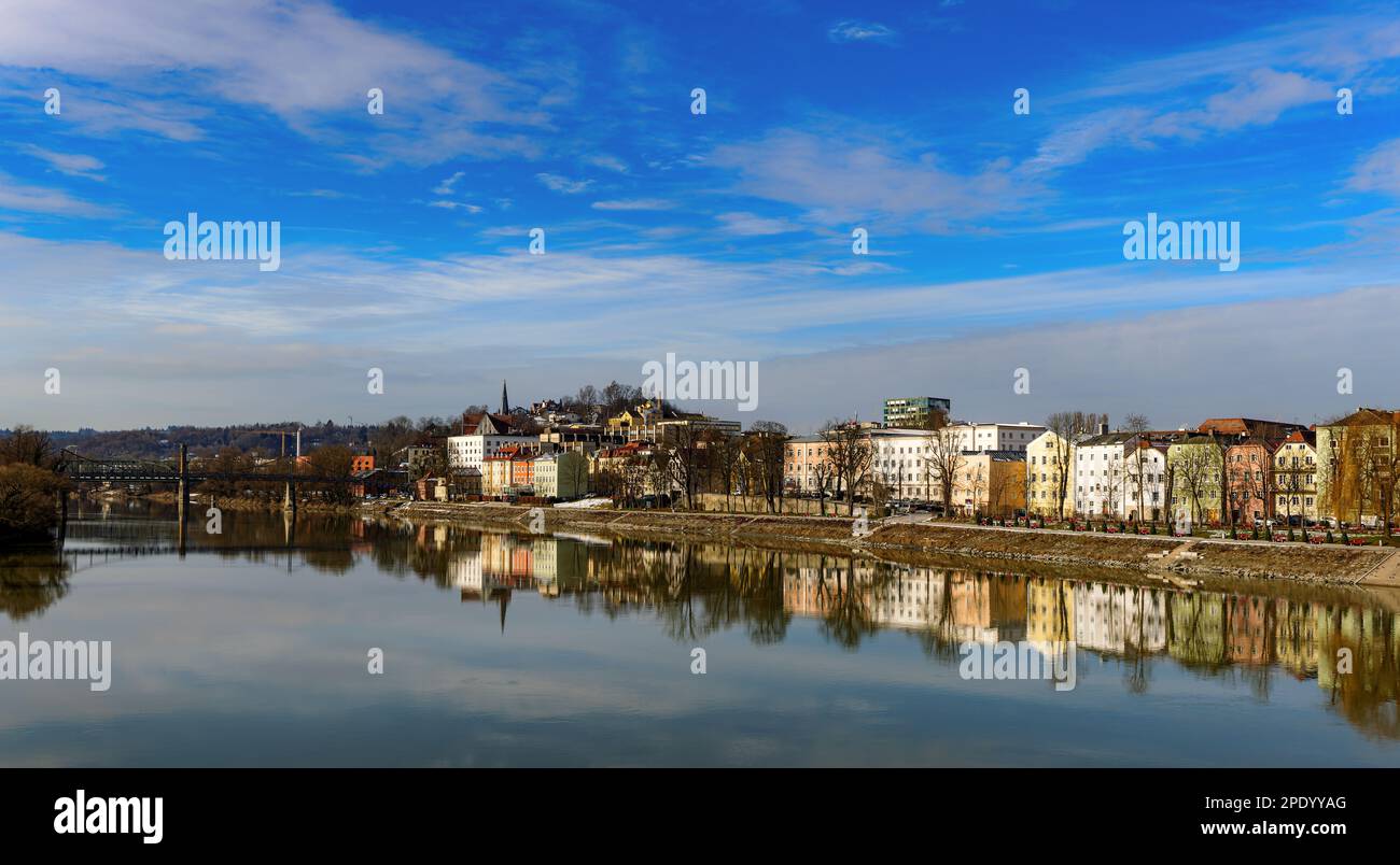 View over the Inn river in Passau, Bavaria, Germany Stock Photo - Alamy