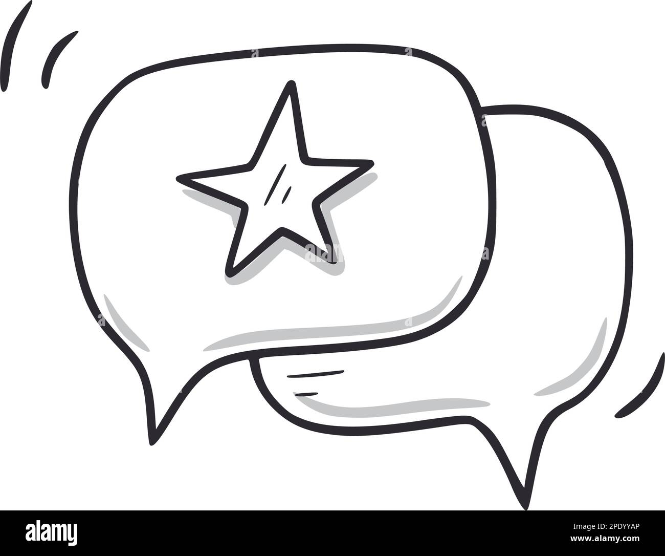 Customer experience feedback message doodle icon. Client positive star ... Customer experience feedback message doodle icon. Client positive star ...