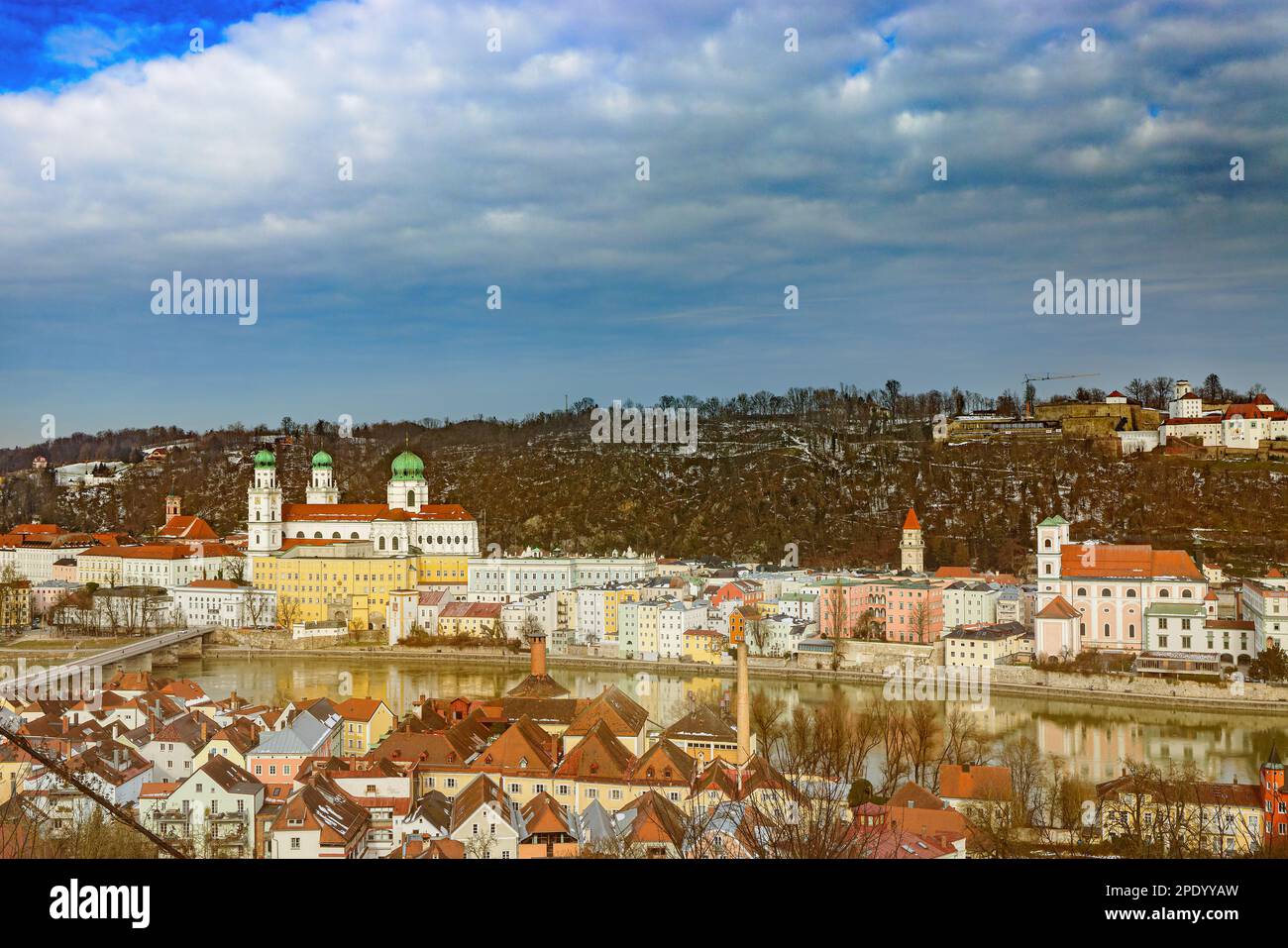 View over the Inn river in Passau, Bavaria, Germany Stock Photo - Alamy