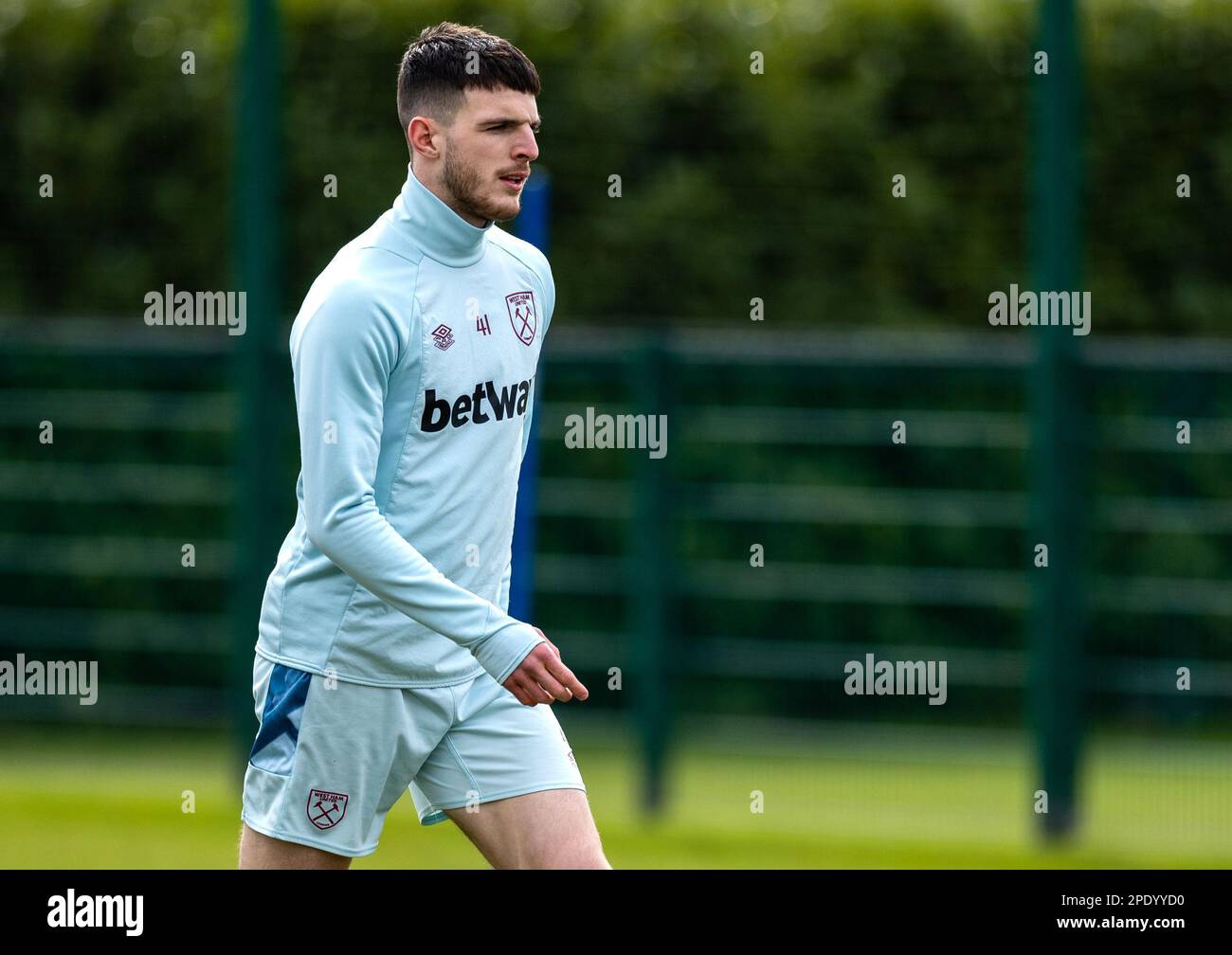 West Ham United's Declan Rice during a training session at the Rush ...