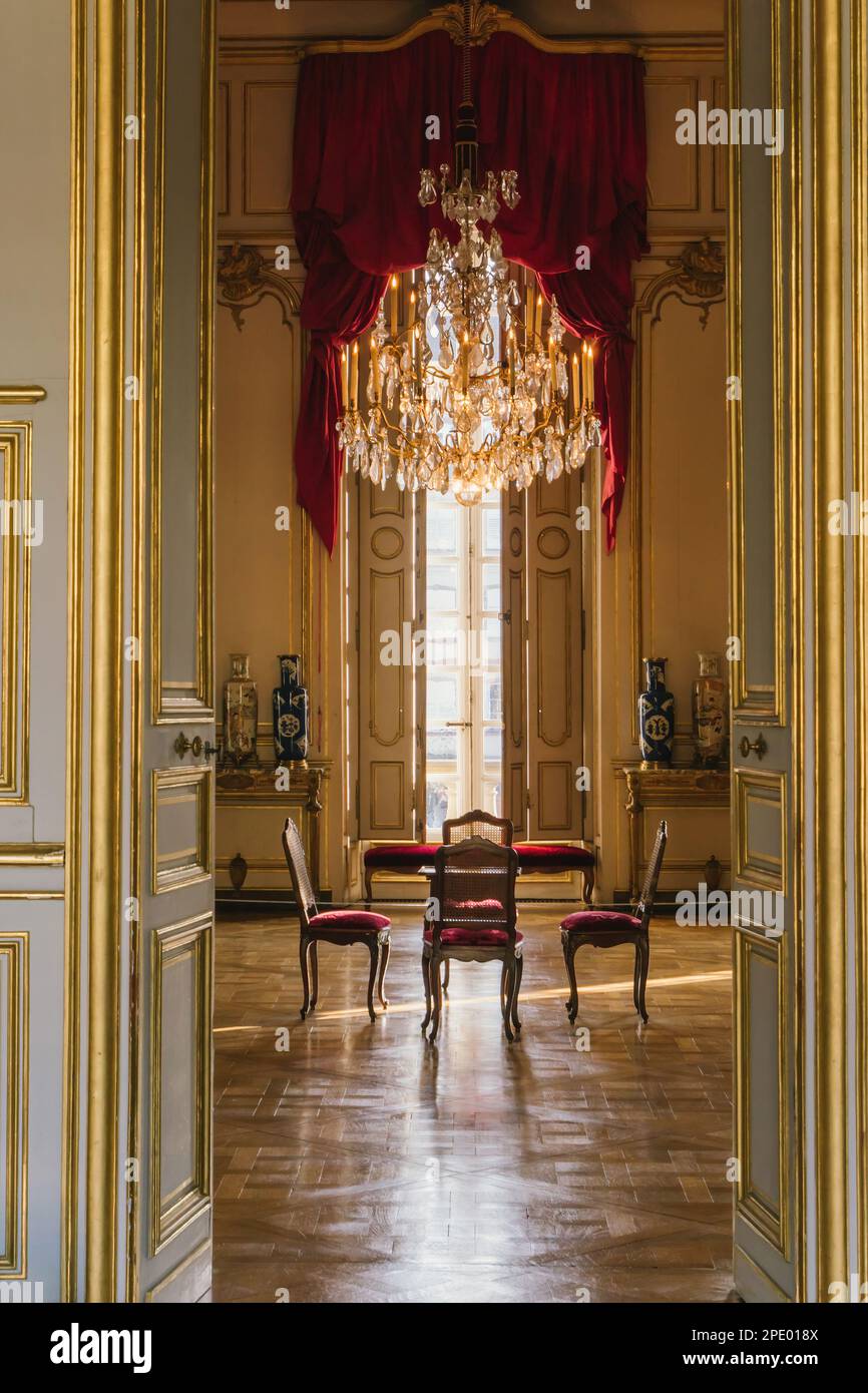 View through an open door of A luxurious built structure with el ...