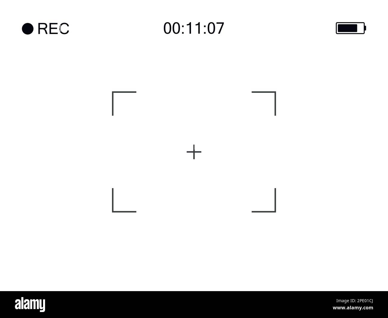 Photo camera frame viewfinder. Video recording screen. Modern focusing screen. Vector ...