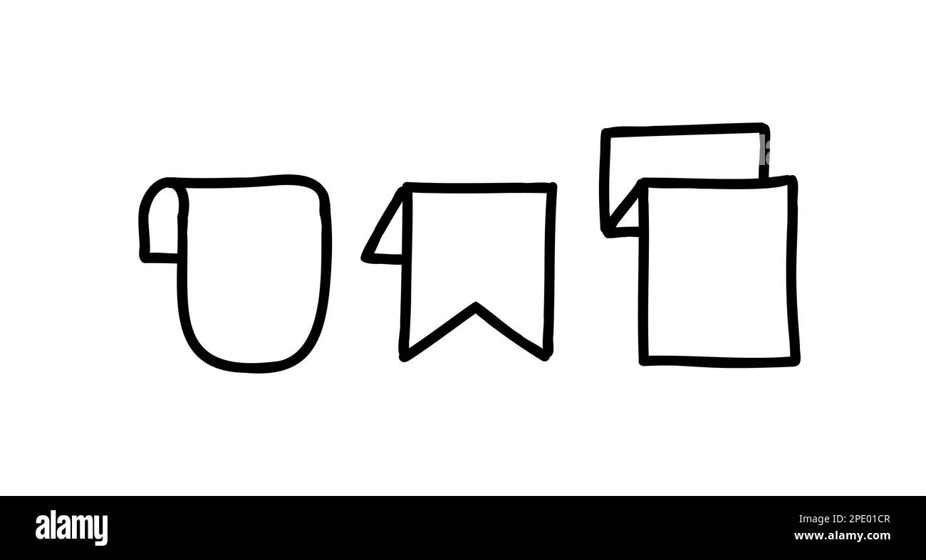 Doodle bullet journal labels. Hand drawn dairy elements. Vector ...