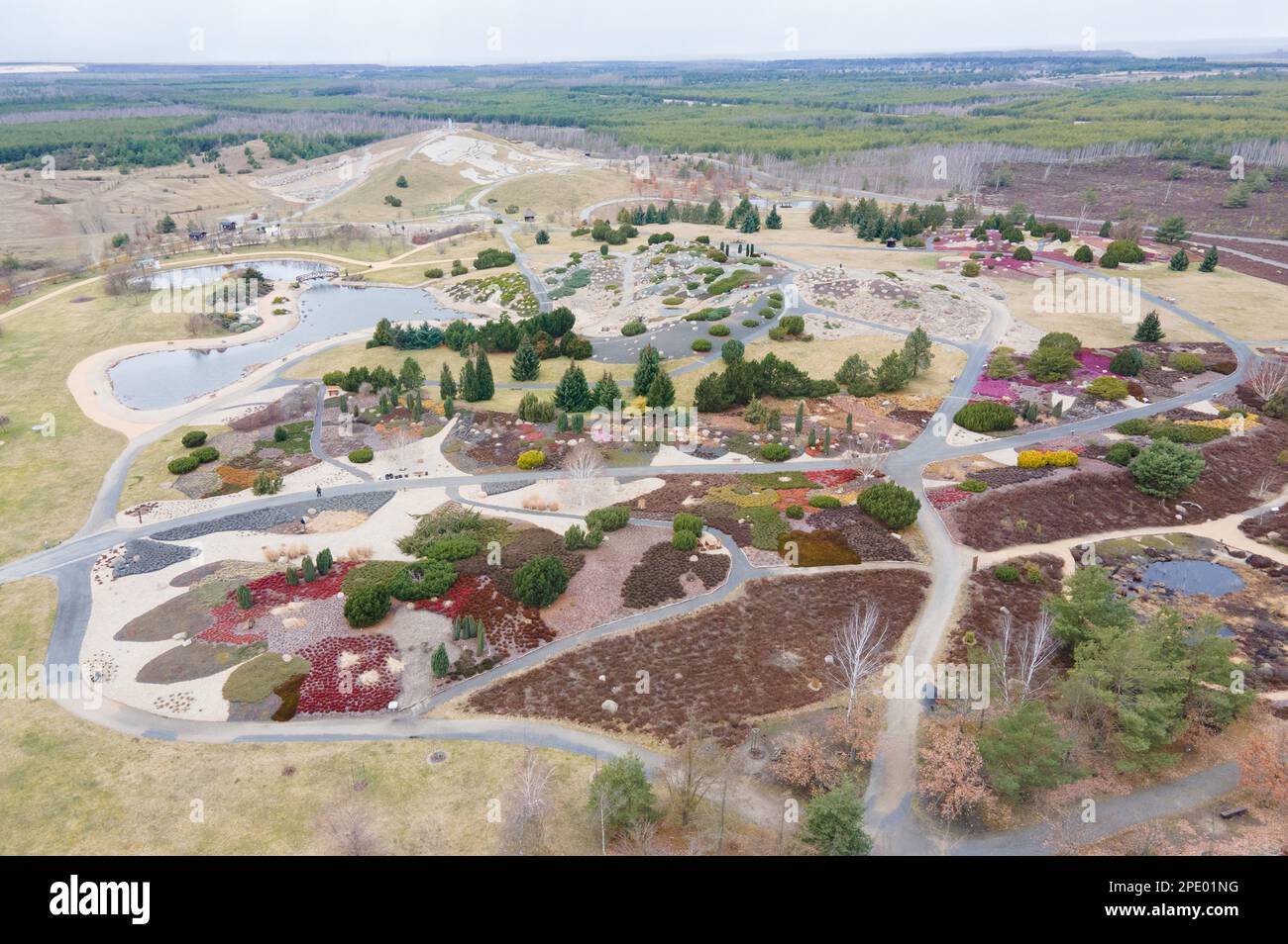 Boxberg, Germany. 15th Mar, 2023. Visitors walk through the landscaped ...