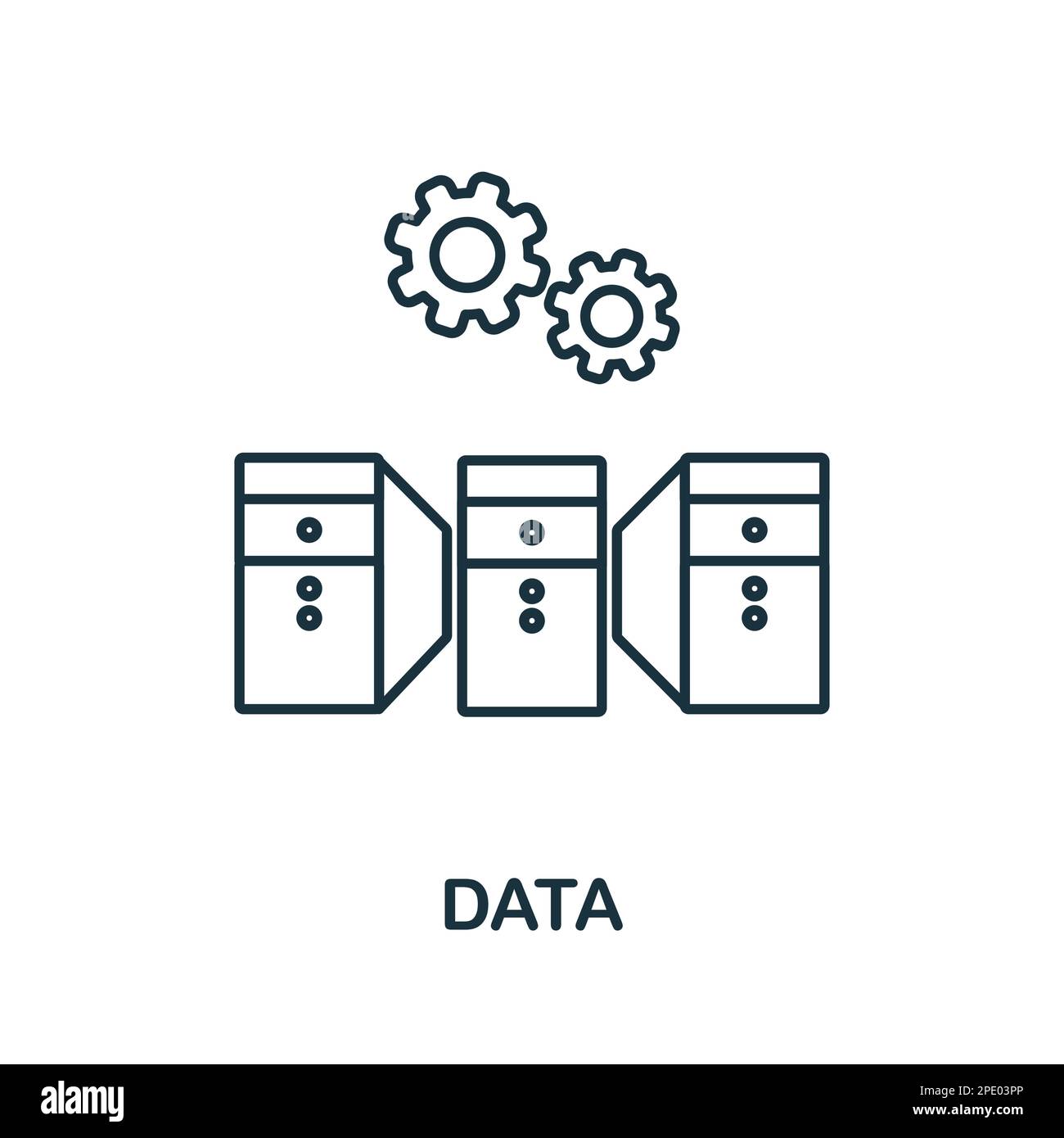 Data line icon. Monochrome simple Data outline icon for templates, web ...