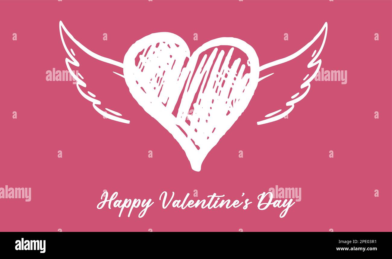 Heart with angel wings, hand drawn Stock Vector Image & Art - Alamy