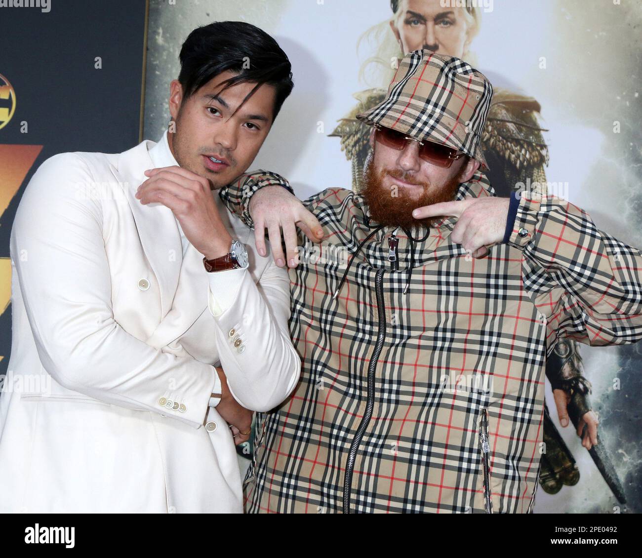 LOS ANGELES - MAR 14: Ross Butler, Angus Cloud at the Shazam! Fury Of ...