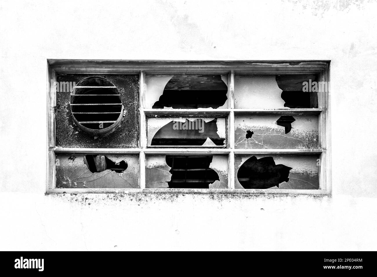 Abandoned broken windows Cut Out Stock Images & Pictures - Alamy