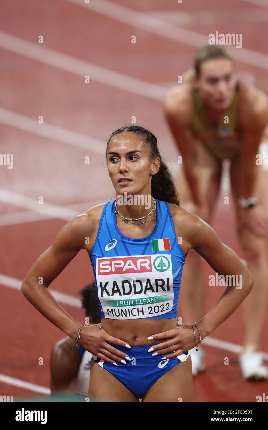 Dalia KADDARI after the 200m Semi Final at the European Athletics ...