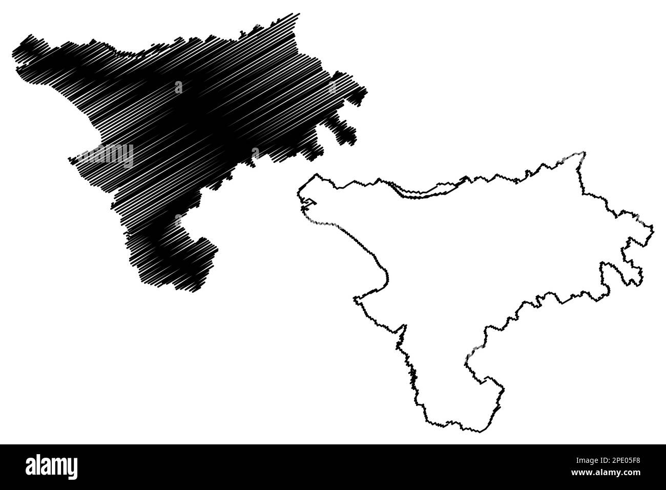 Cheshire west and chester vector outline map Cut Out Stock Images ...