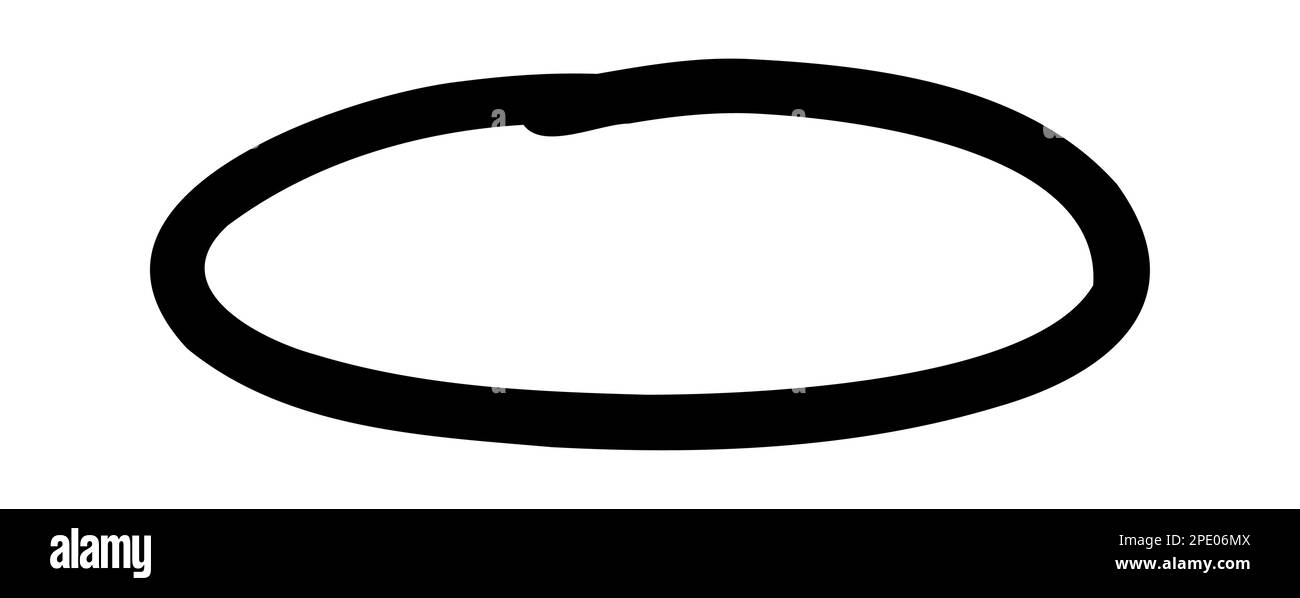 Oval hand drawn shapes. Doodle highlighter handwritten circle. Vector ...