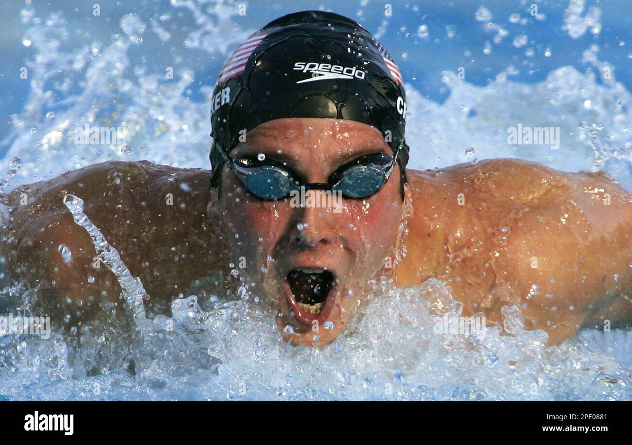 USA's Ian Crocker comes up for air to win the gold medal and break the ...