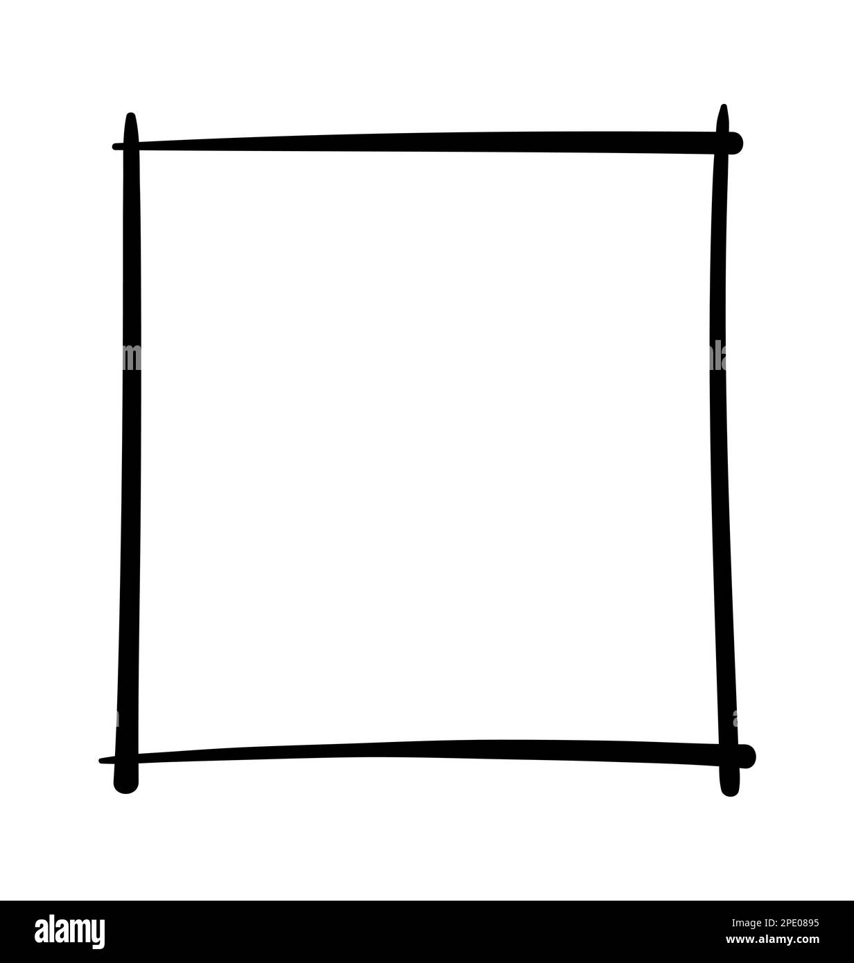 Hand drawn frames. Handdrawn square frame. Vector borders grunge ...