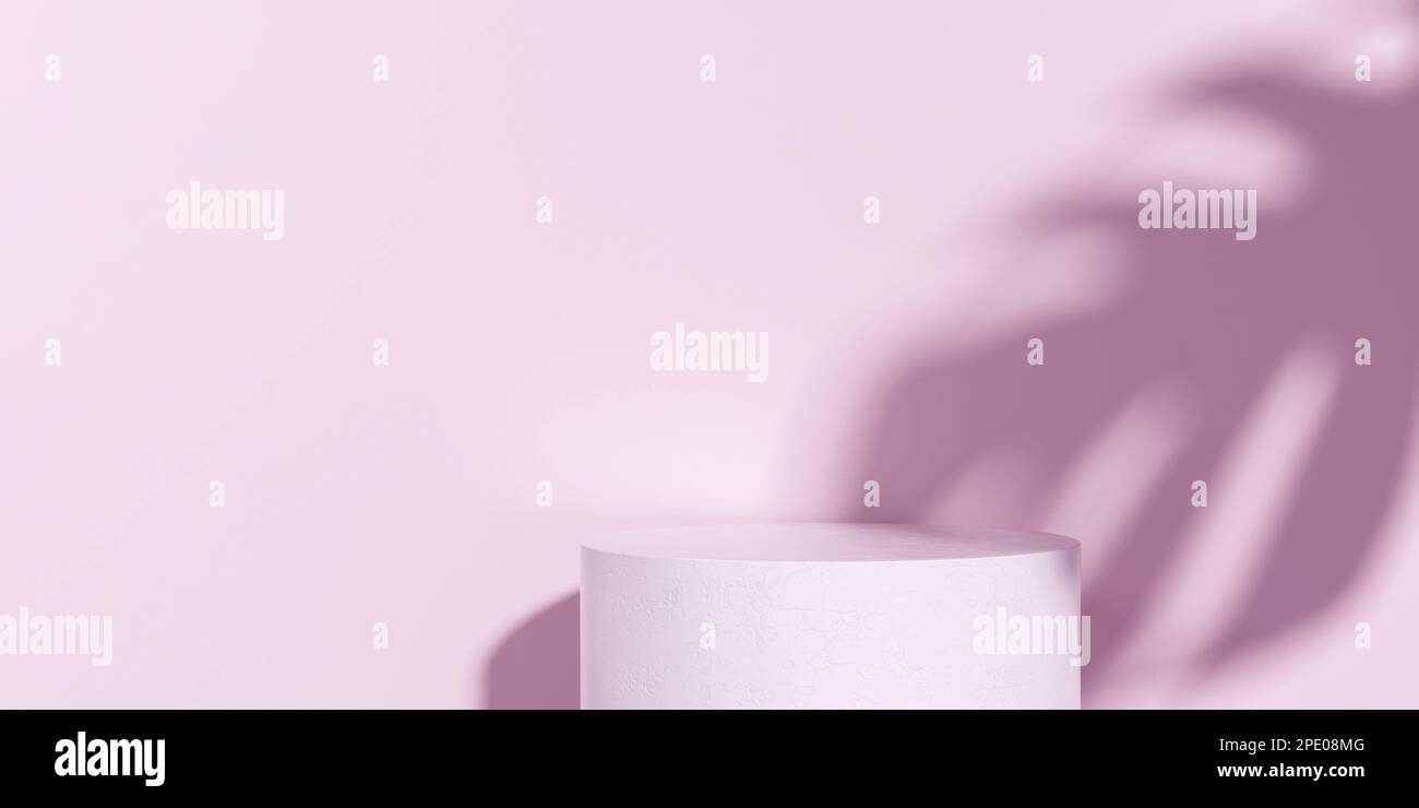 Mojo concept. Minimalist Platform podium with natural light on pink ...