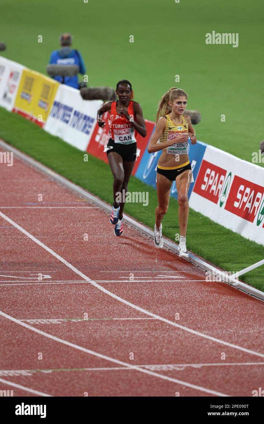 Konstanze KLOSTERHALFEN & Yasemin CAN in the 5000m Final at the European Athletics Championship ...