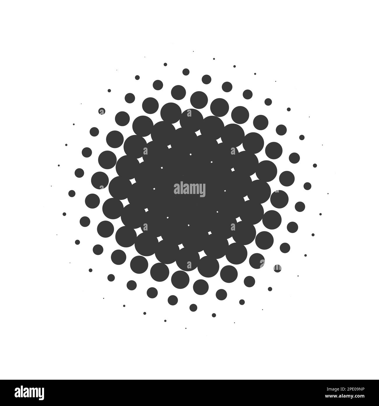 Circle halftone set. Modern dotted circles halftones. Black dotwork ...