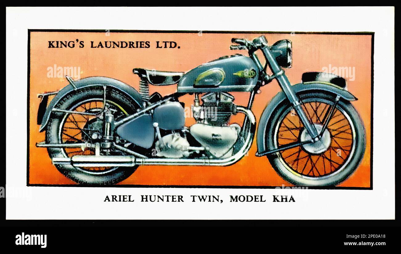 Ariel Hunter Twin, 1953 - Vintage British Tradecard Stock Photo - Alamy