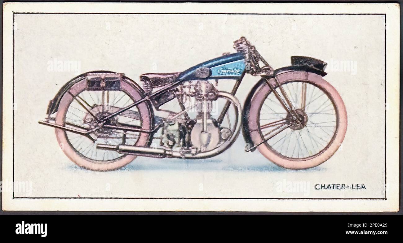 Chater-Lea Motorcycle 1926 - Vintage Cigarette Card Stock Photo - Alamy