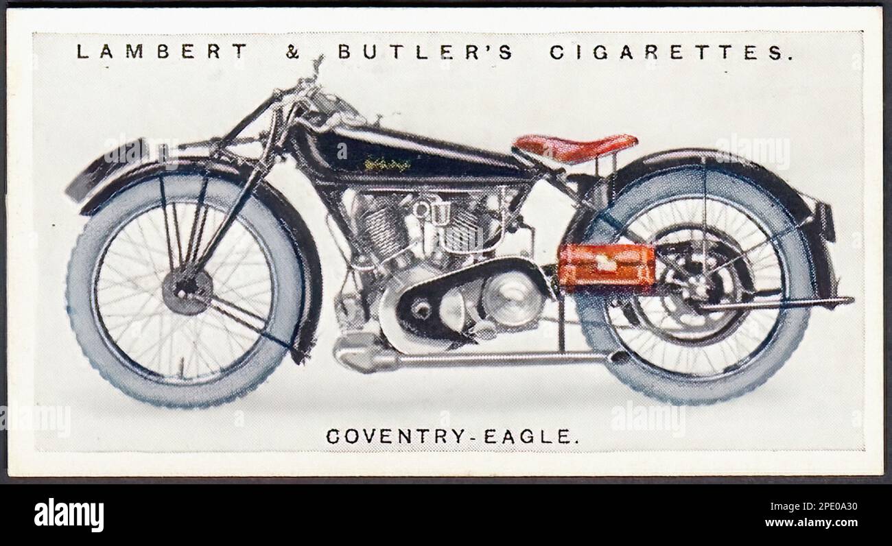 Coventry Eagle Motorcycle - Vintage Cigarette Card Stock Photo - Alamy