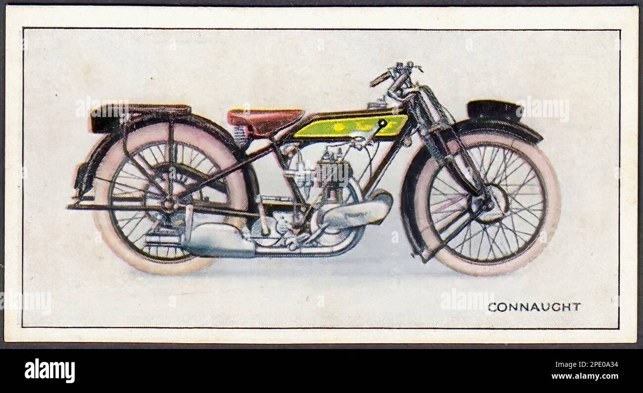 Connaught Motorcycle 1926 - Vintage Cigarette Card Stock Photo - Alamy