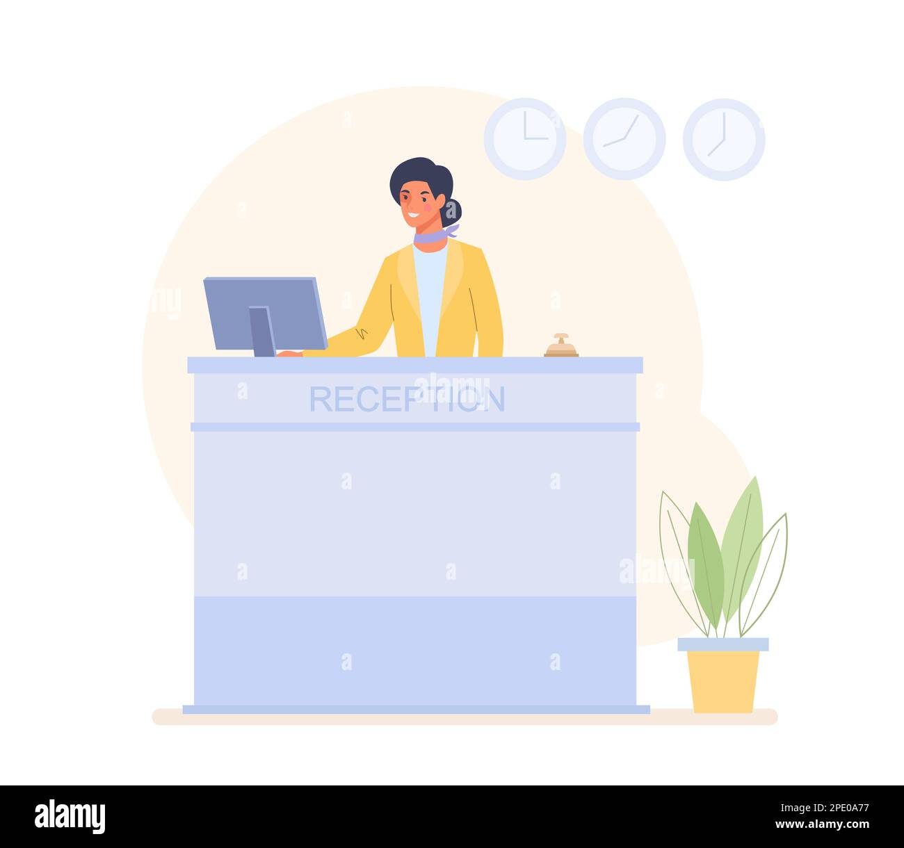 Woman works in office Stock Vector Images - Alamy