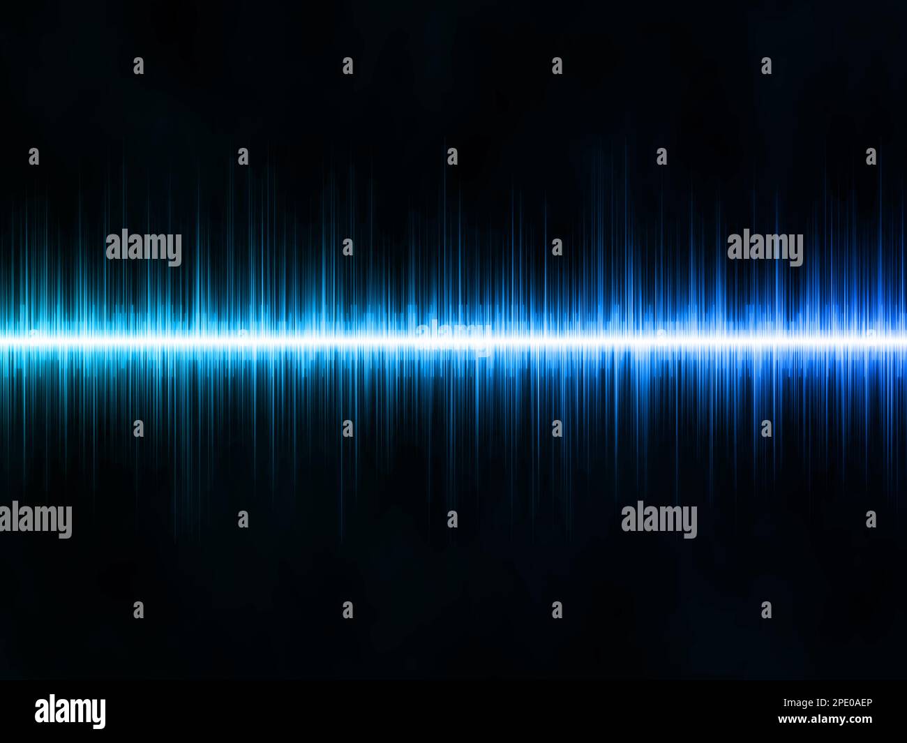 Blue abstract sound waves on black background Stock Photo - Alamy