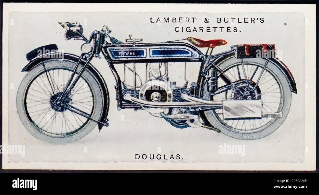 Douglas Motorcycle 1923 - Vintage Cigarette Card Stock Photo - Alamy
