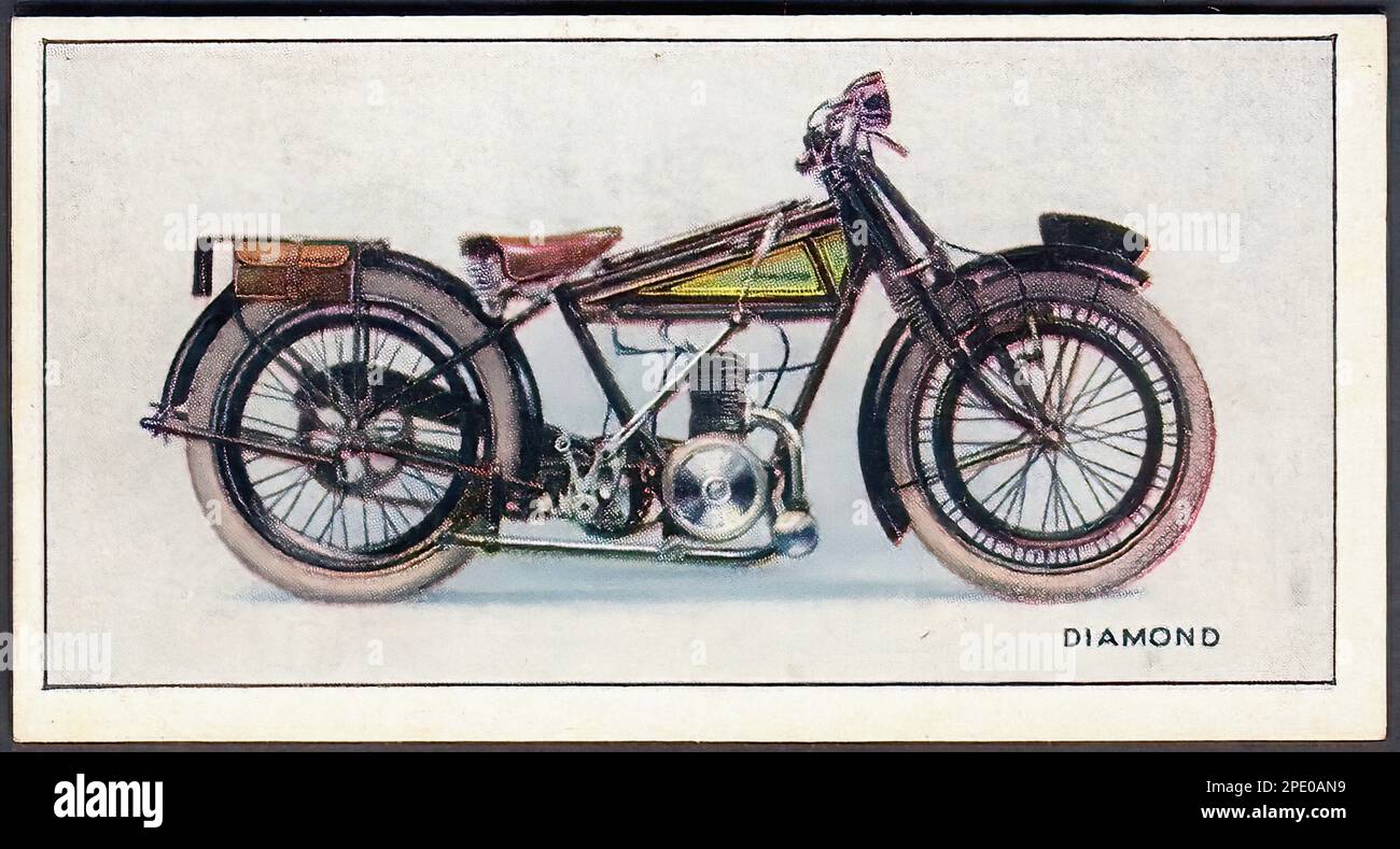Diamond Motorcycle 1926 - Vintage Cigarette Card Stock Photo - Alamy
