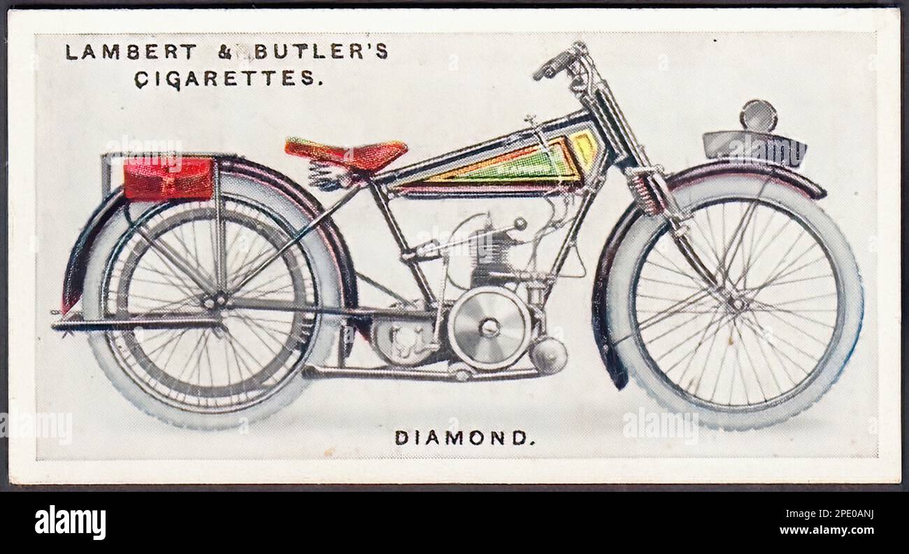 Diamond Motorcycle - Vintage Cigarette Card Stock Photo - Alamy
