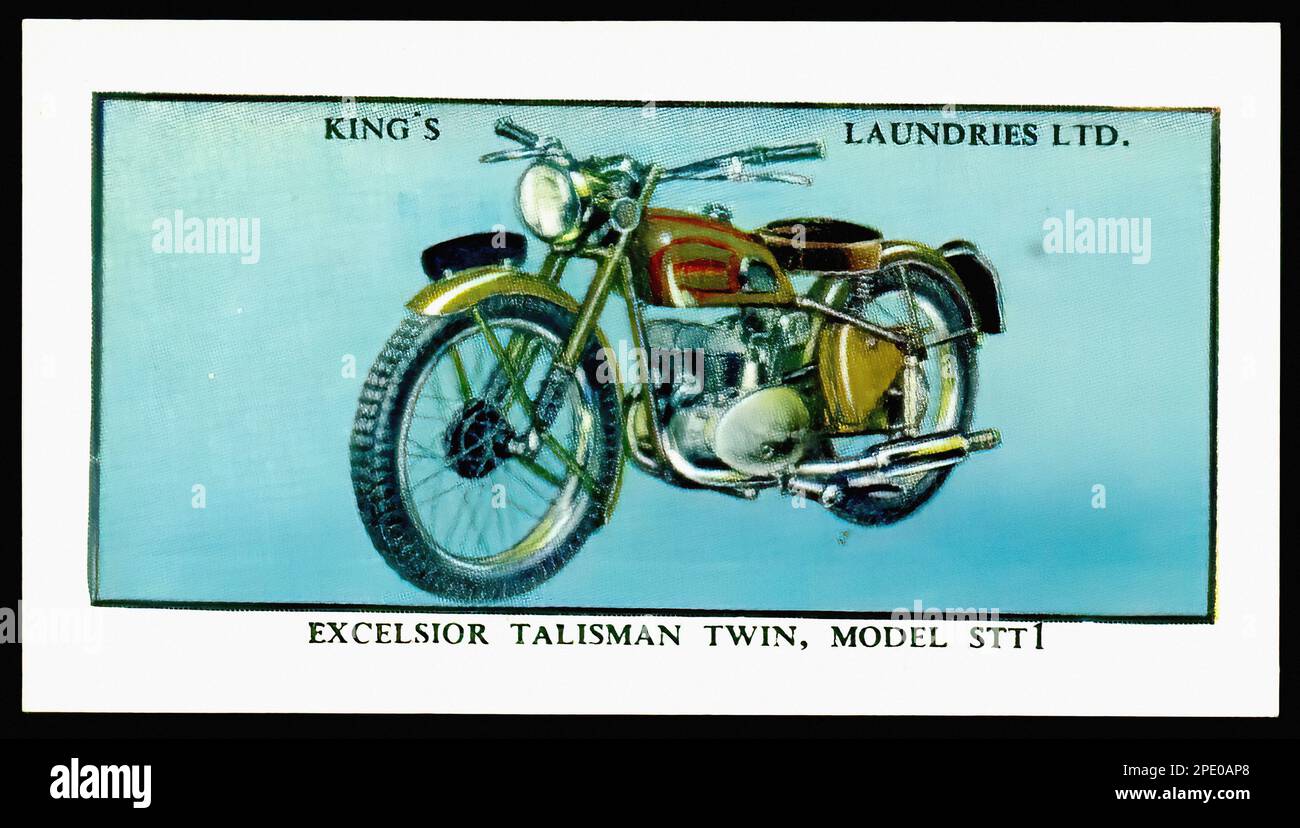 Excelsior Talisman Motorcycle, 1953 - Vintage British Tradecard Stock ...