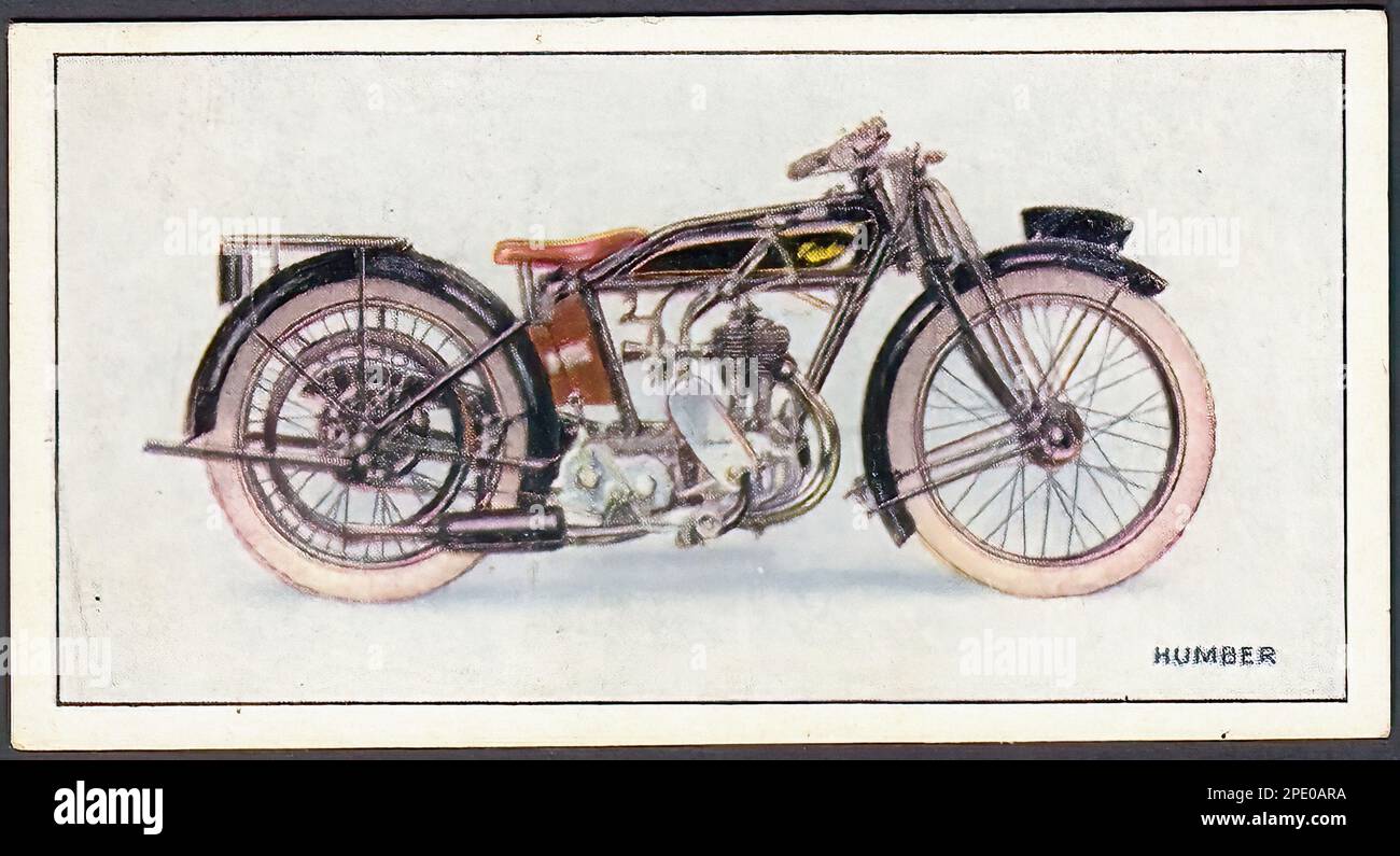 Humber Motorcycle 1926 - Vintage Cigarette Card Stock Photo - Alamy