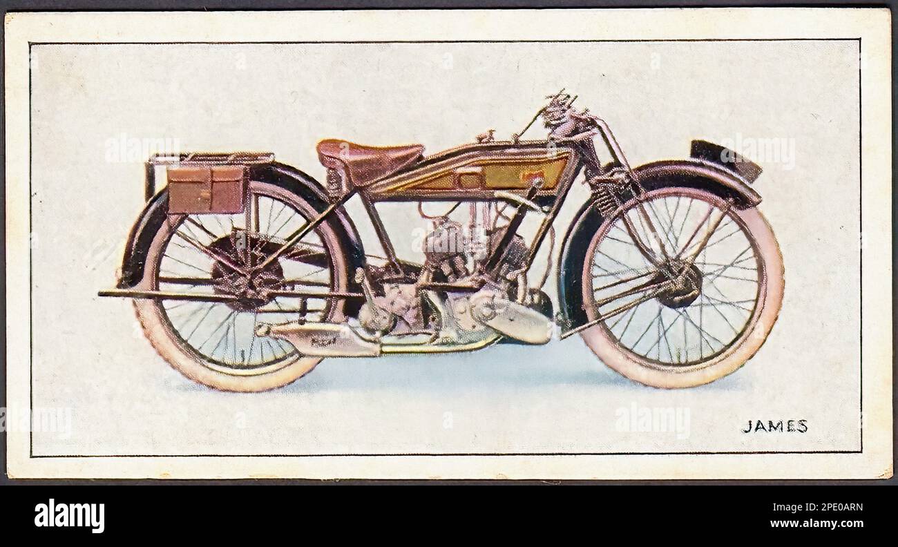 James Motorcycle 1926 - Vintage Cigarette Card Stock Photo - Alamy