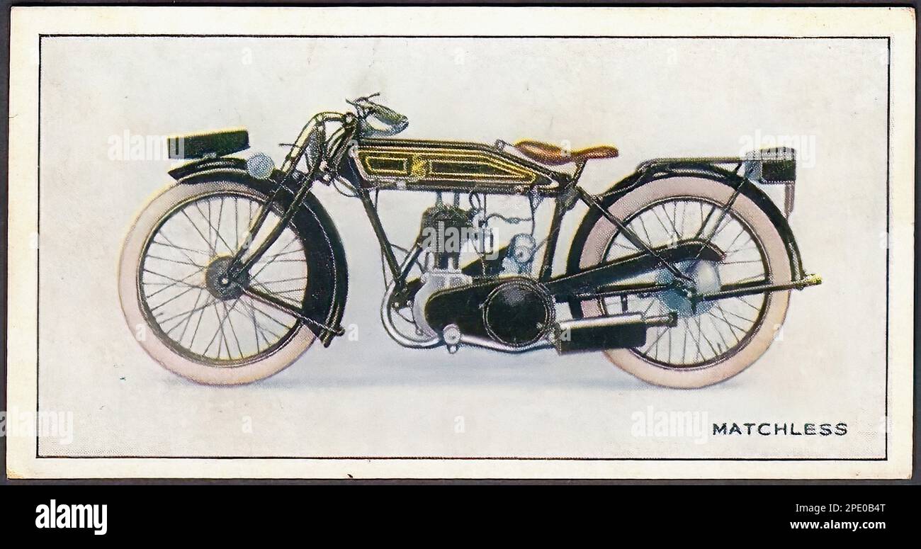Matchless Motorcycle 1926 - Vintage Cigarette Card Stock Photo - Alamy