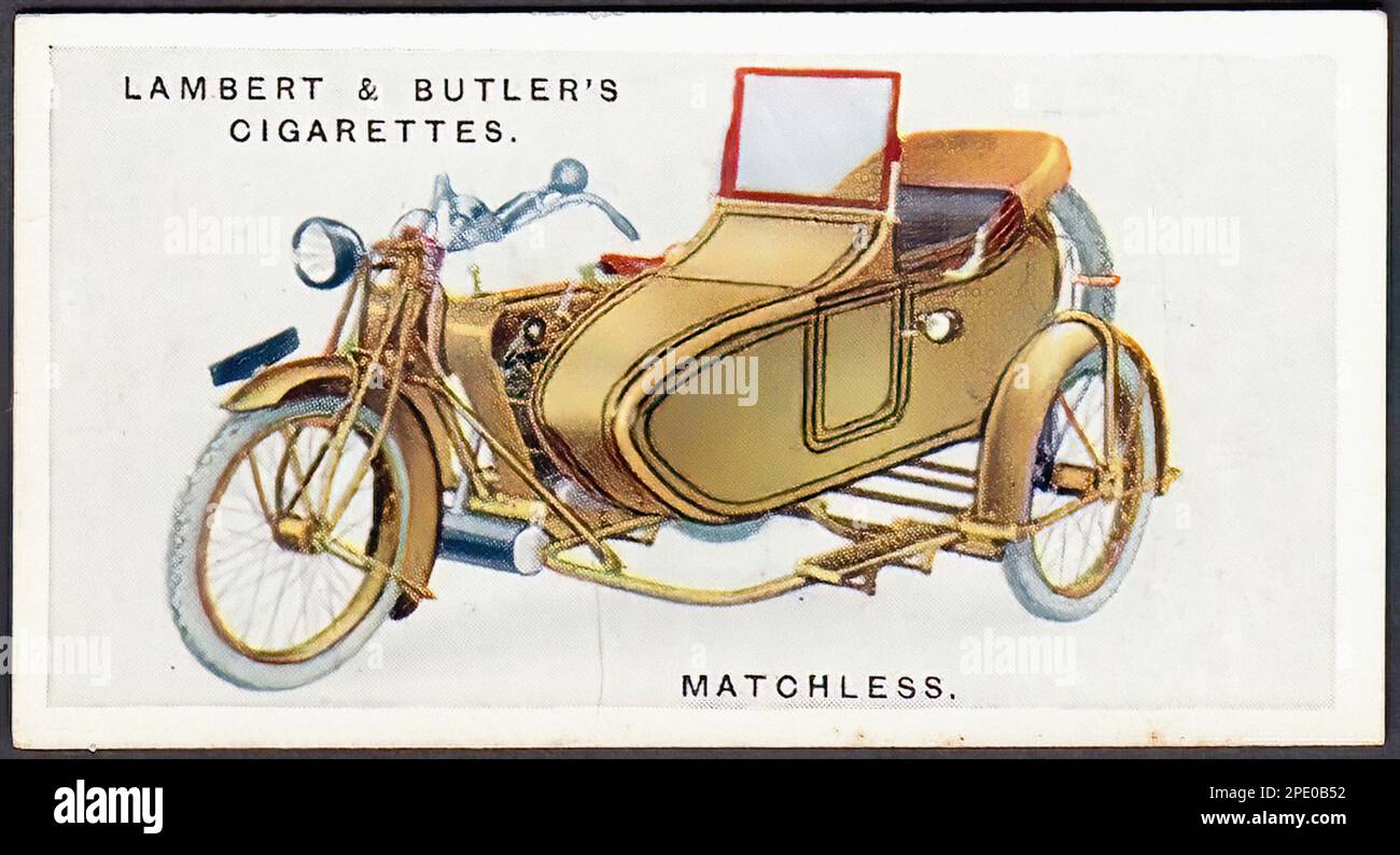 Matchless Motorcycle 1923 - Vintage Cigarette Card Stock Photo - Alamy