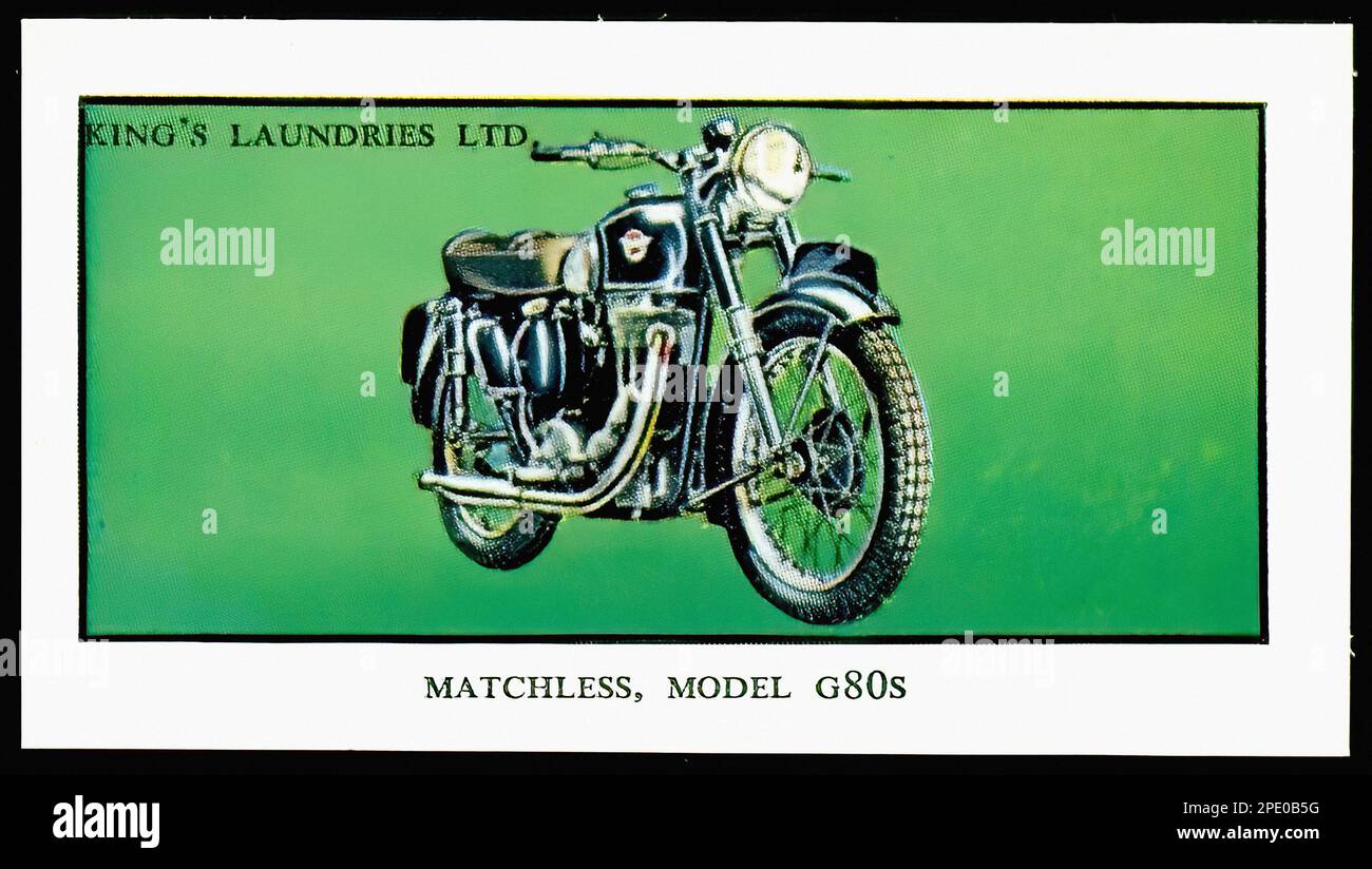 Matchless, model G80S, 1953 - Vintage British Tradecard Stock Photo - Alamy