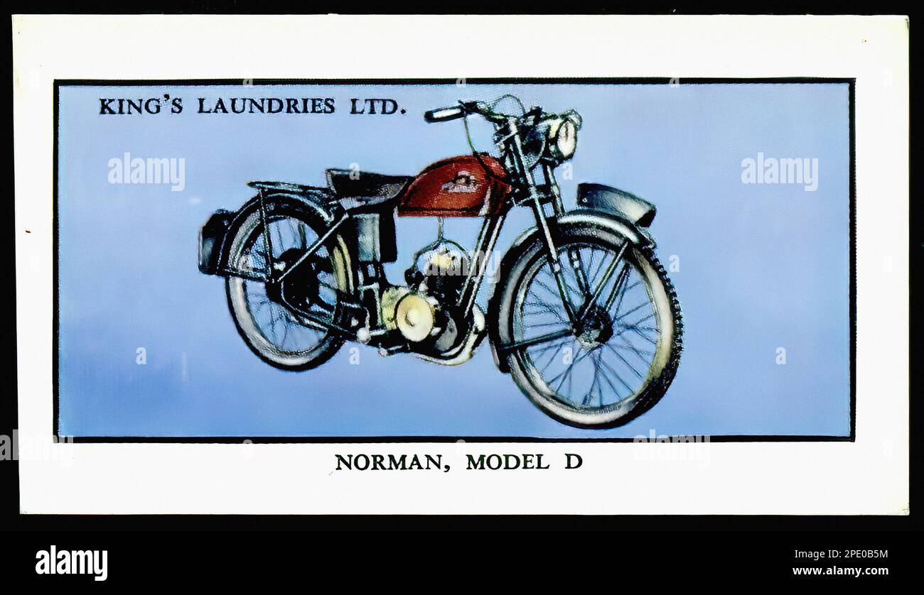 Norman Motorcycle, 1953 - Vintage British Tradecard Stock Photo - Alamy
