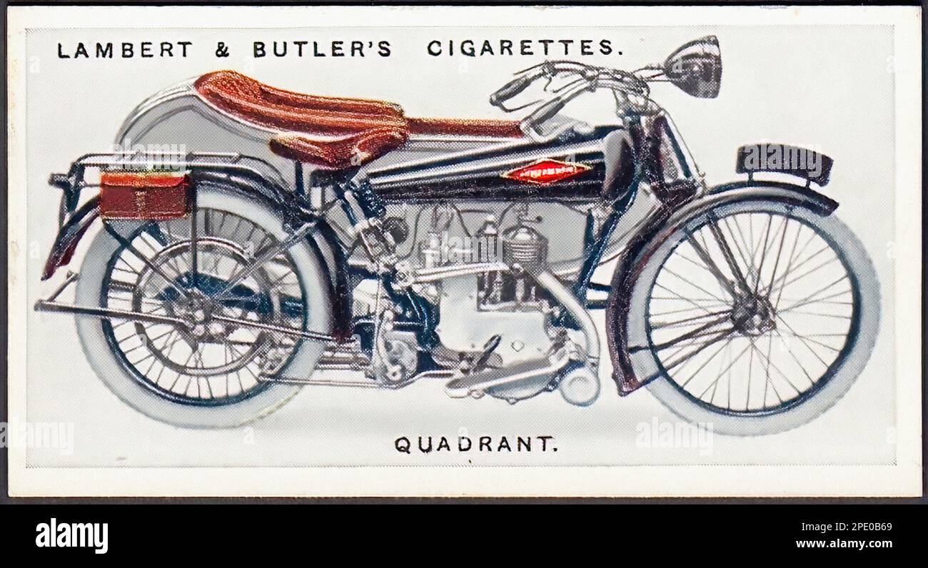 Quadrant Motorcycle 1923 - Vintage Cigarette Card Stock Photo - Alamy