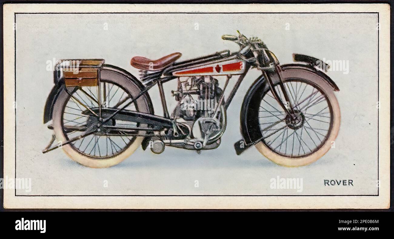 Rover Motorcycle 1926 - Vintage Cigarette Card Stock Photo - Alamy