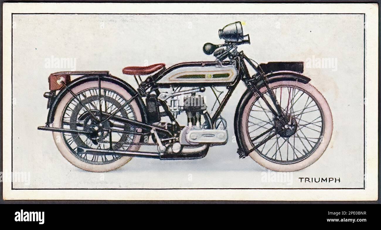 Triumph Motorcycle 1926 - Vintage Cigarette Card Stock Photo - Alamy