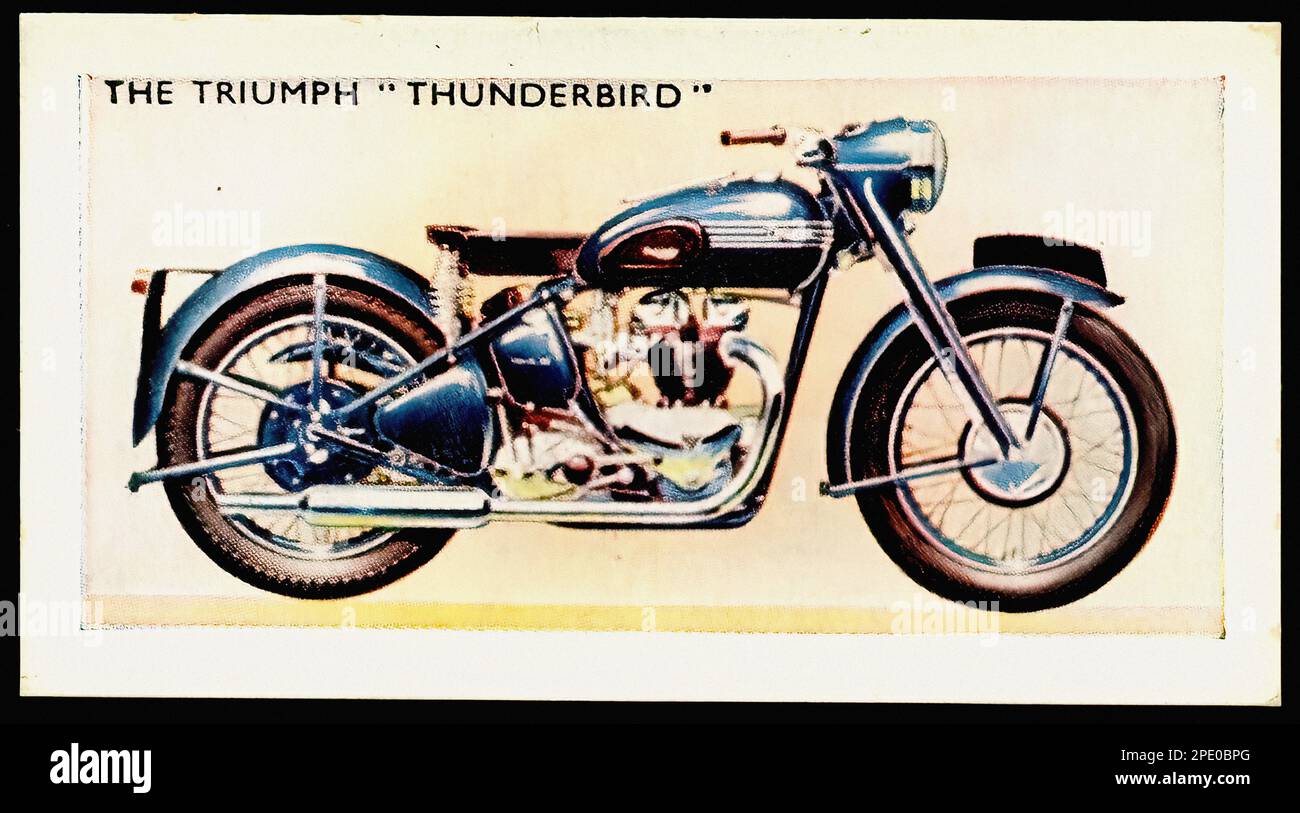 Triumph Thunderbird 650cc - Vintage Tradecard Stock Photo - Alamy